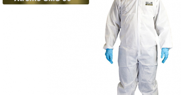 Xtreme 50 SMS Type 5/6 Hooded Coverall Size Large White