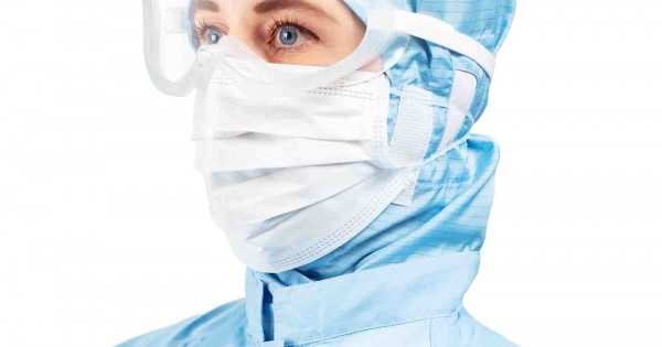 Cleanroom Facemask, 3-Ply, OP Headloop, Size:210x90mm- PK-50