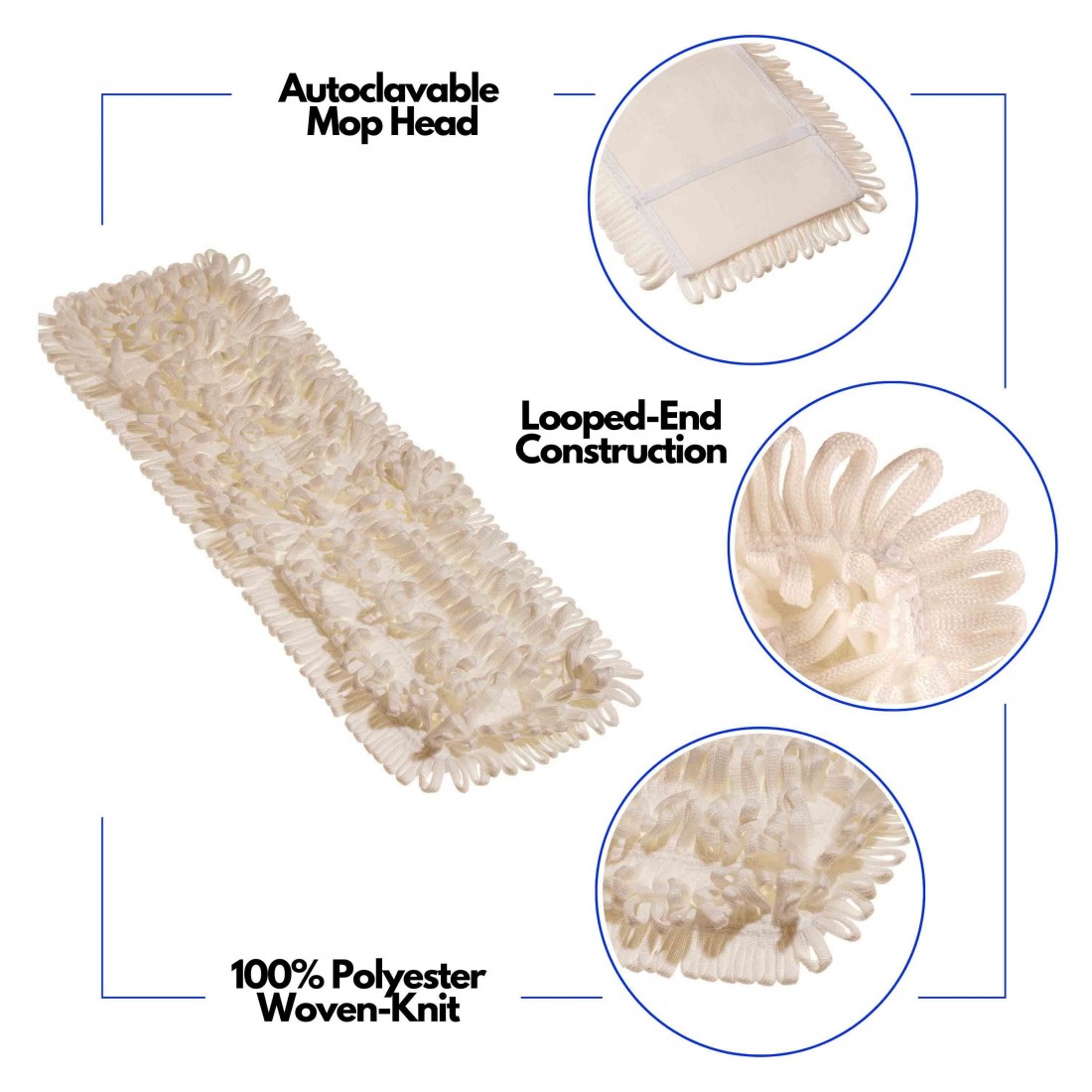 Flat replacement Mop Head | ISO 4+ Cleanroom