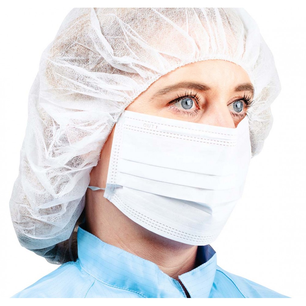 PureTex Cleanroom Facemask with PU Head Loops | ISO Class 4+ | Pack / 50