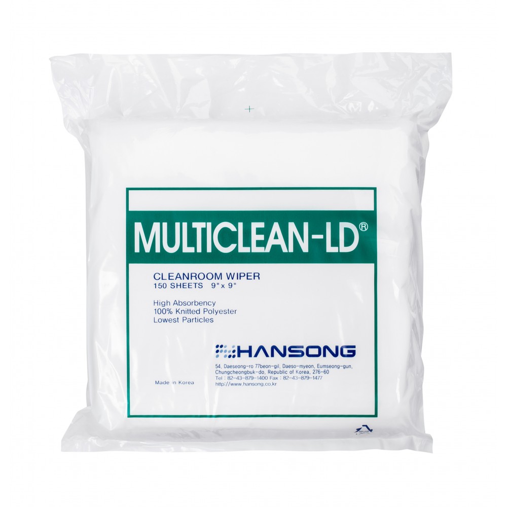 Multiclean-LD® Cleanroom Wiper | 9x9" | ISO 5+ | Pack / 150 Sheets