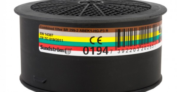 Sundström SR 299-2 | ABEK1-Hg-P3 R Gas & Particle Filter for Respirators
